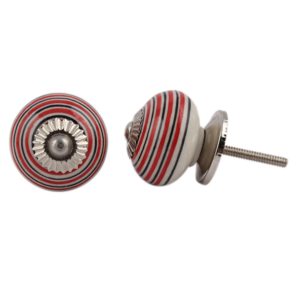 Red Black Striped Knobs