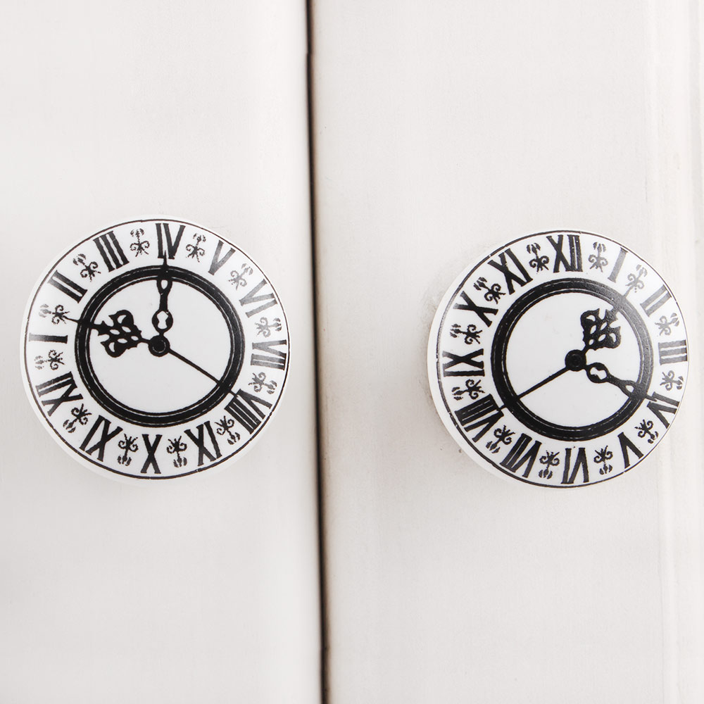 Vintage Clock Flat Ceramic Knob