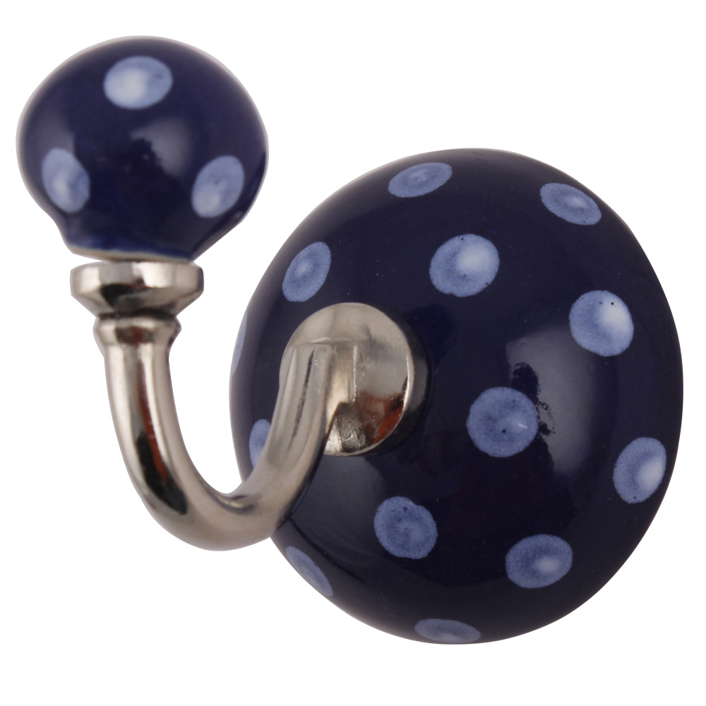 Navy Blue Dotted Hooks