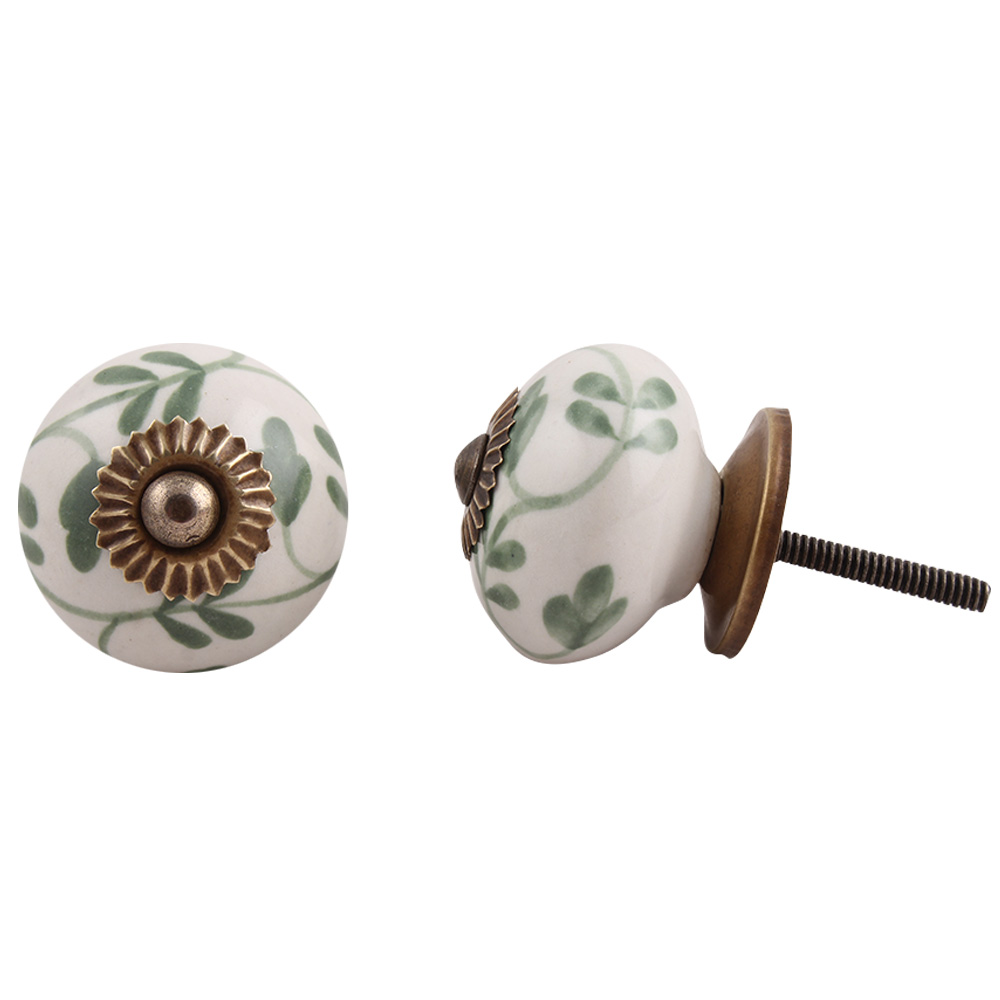 Moss Green Leaf Knob