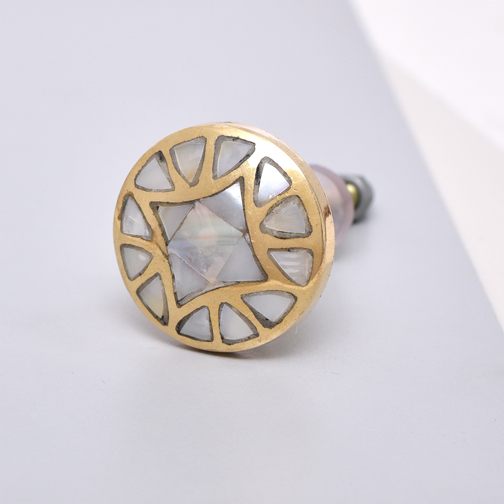 Gold Embroidered Metal Cabinet Knobs