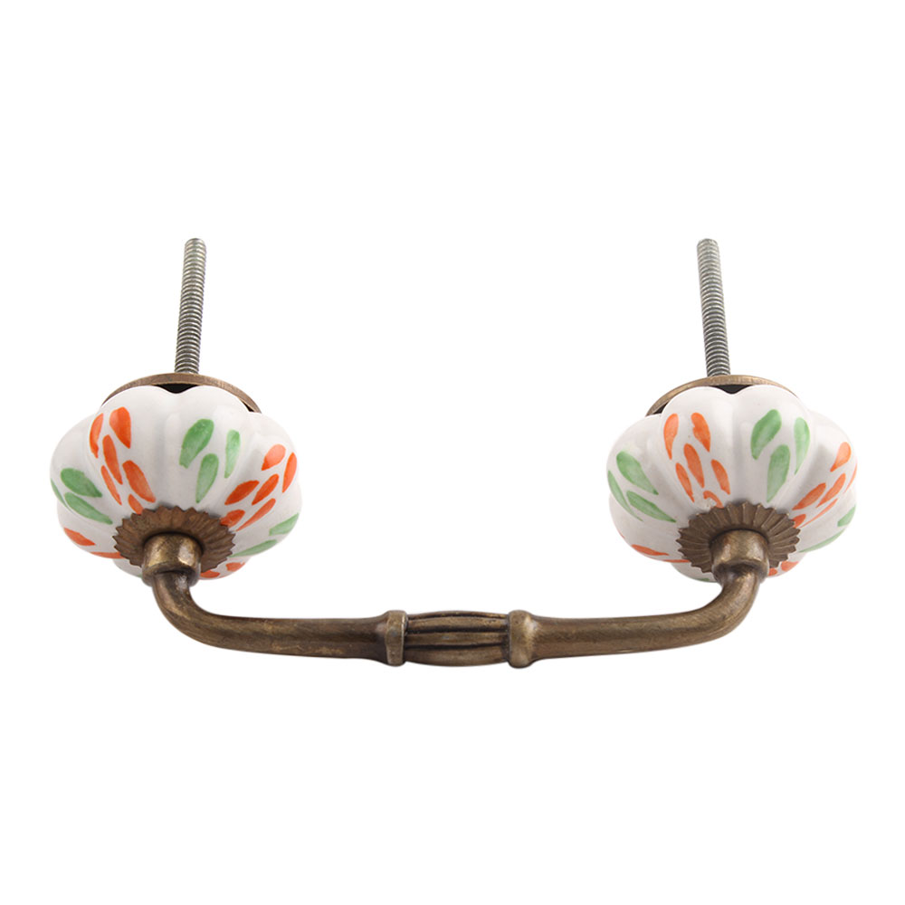 Mixed Leaf Ceramic Bridge Handle