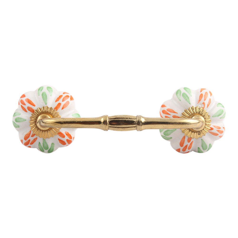 Mixed Leaf Ceramic Bridge Handle