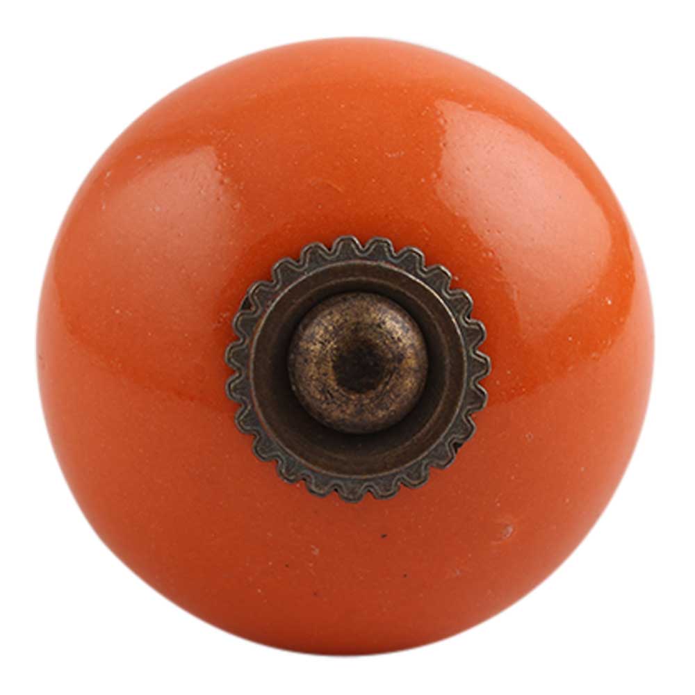 Orange Round Antique Fitting Ceramic Knob