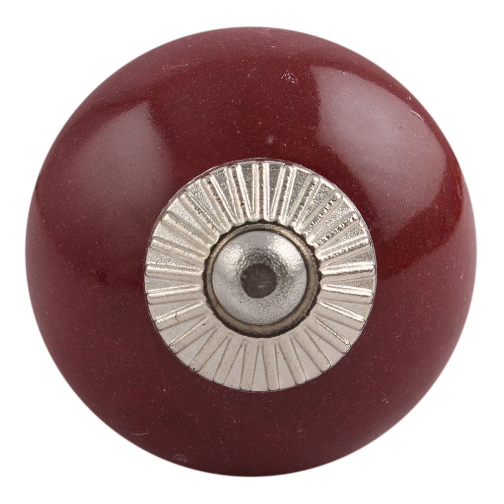 Solid Cherry Silver Fitting Drawer Knob