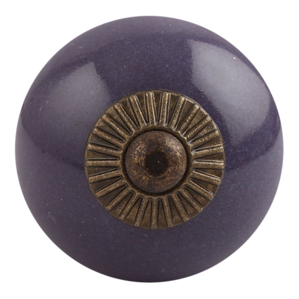 Purple Round Antique Fitting Ceramic Drawer Knob Online