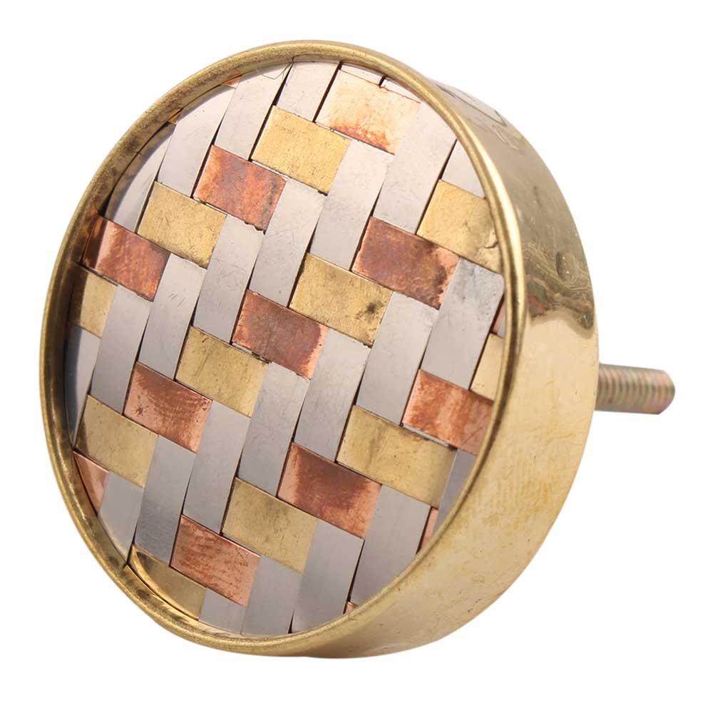 Silver Round Metal and Wooden Drawer Knobs Online