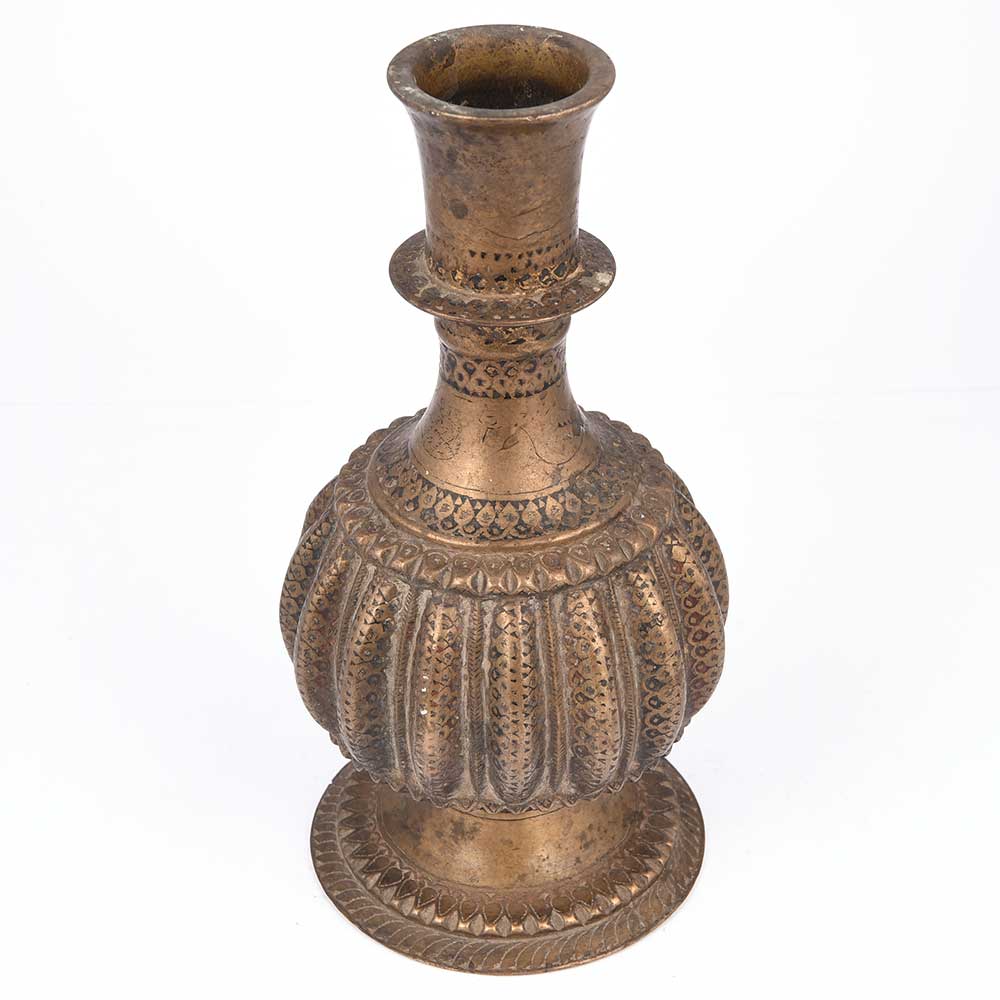 Hand Crafted Brass Hookah Vase Pot