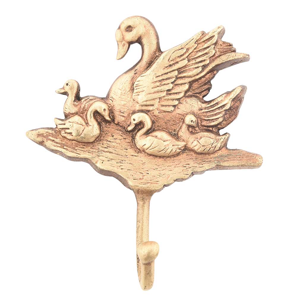 Brass Duck Four Ducklings Wall Hooks
