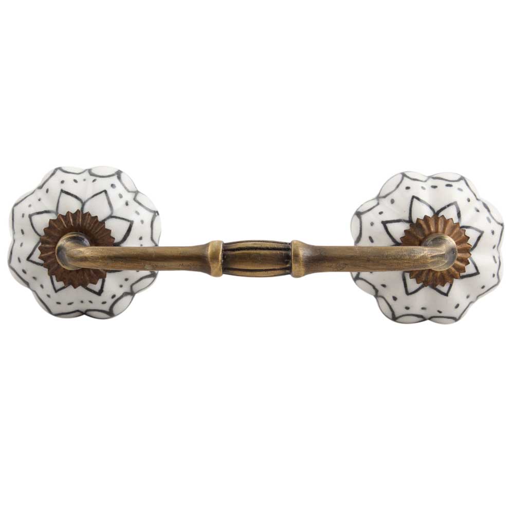 Black Lotus Ceramic Bridge Handle