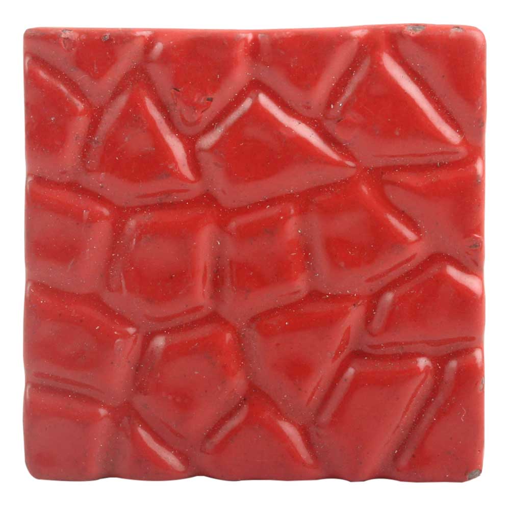 Red Hammered Square Metal Knobs
