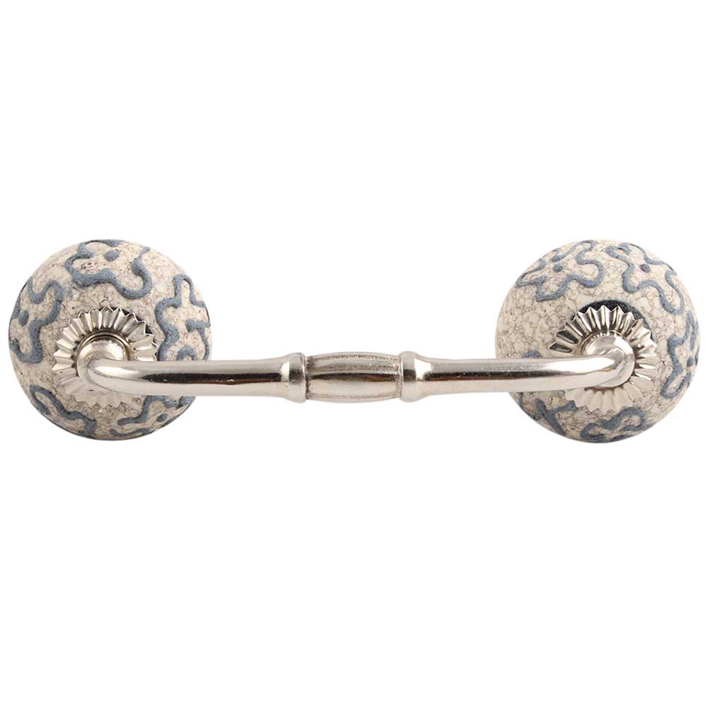 Slate Blue Crackle Ceramic Bridge Handle