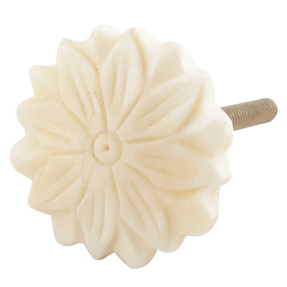 Cream Sunflower Bone Cabinet Knob Online