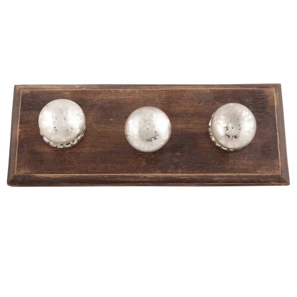 Silver Dome Murcary Glass Wooden Hook