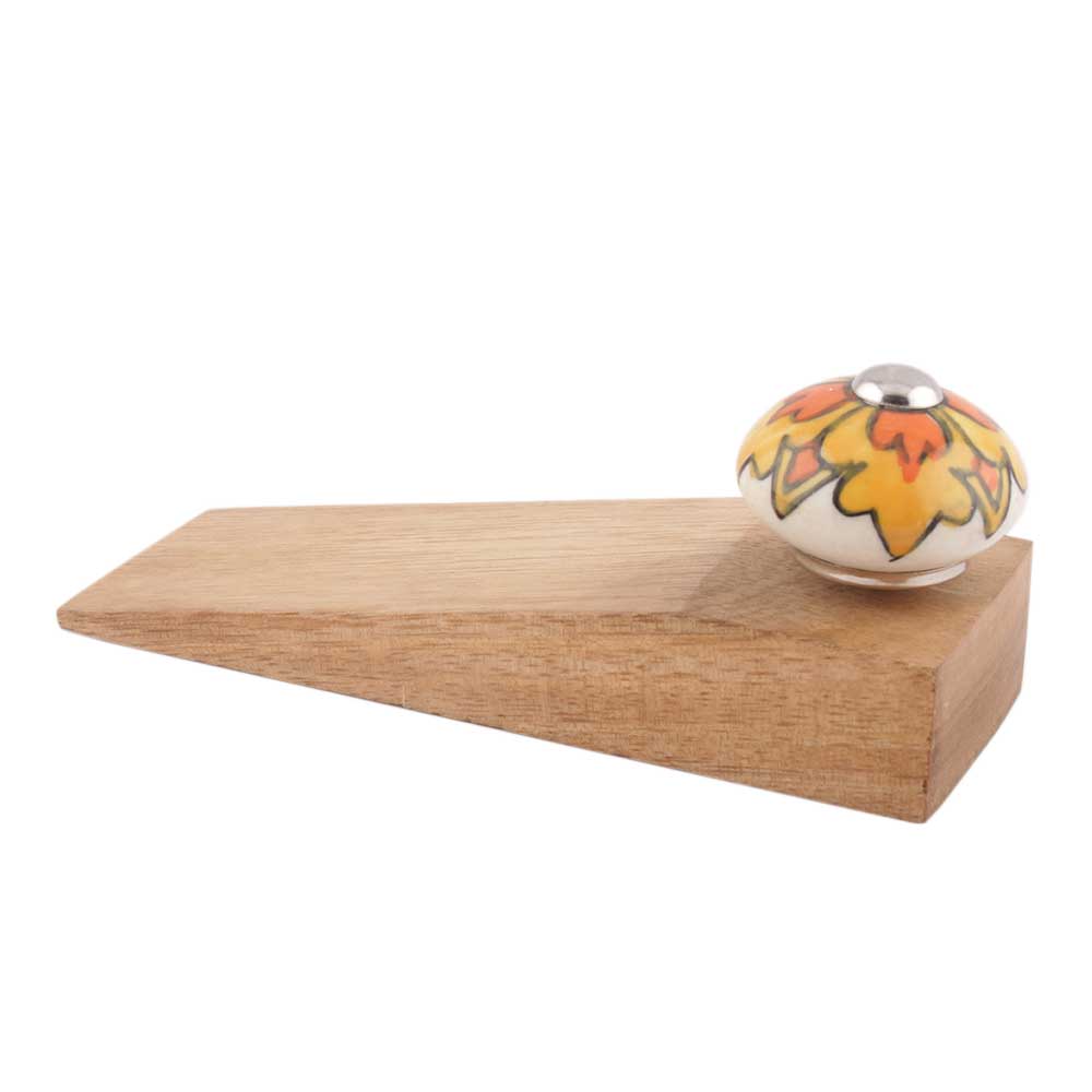 Mustard Ceramic Flower Door Stopper