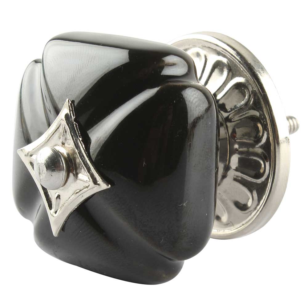 Solid Black Square Ceramic Cabinet Knob Online