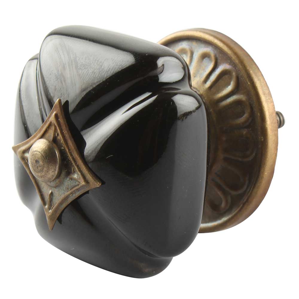 Solid Black Square Ceramic Cabinet Knob Online