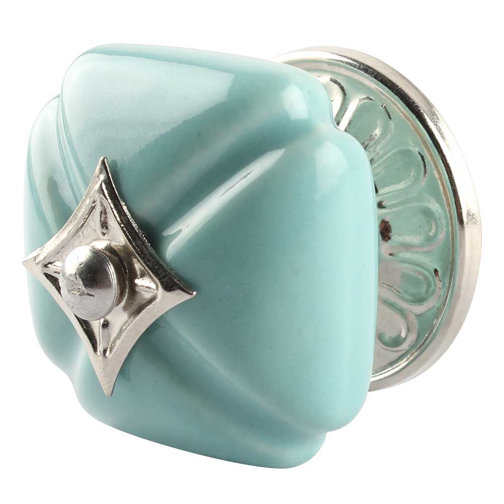 Solid Sage Green Square Ceramic Drawer Knob Online