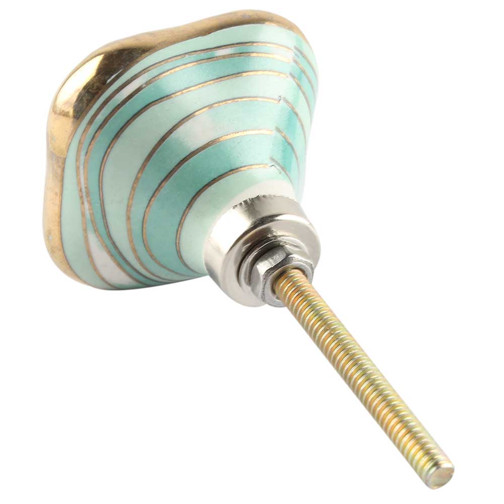 Square Ceramic Cabinet Knob in Sage Green