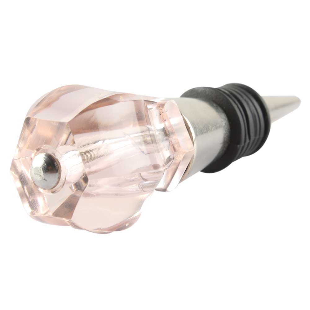 Pink Hexagon Glass Cut Wine Stopper Online