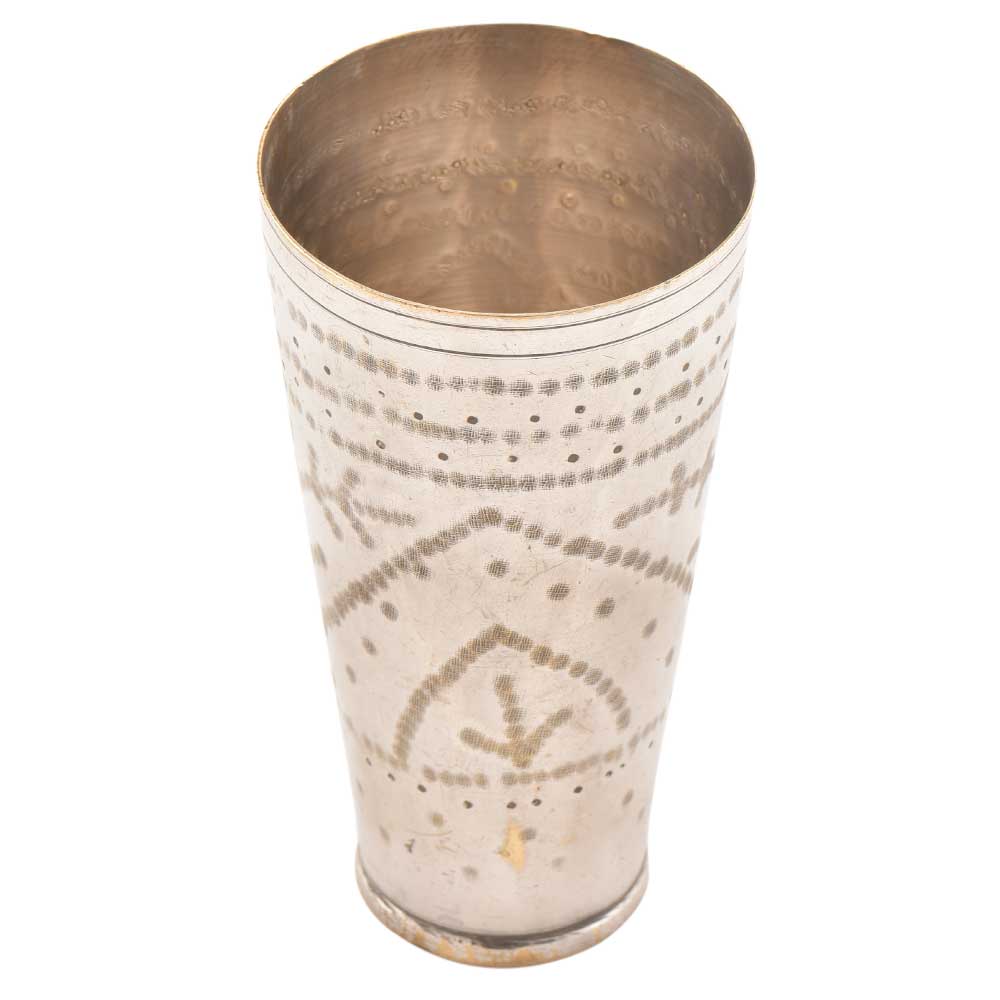Brass Lassi Glass With arch and leaves Design