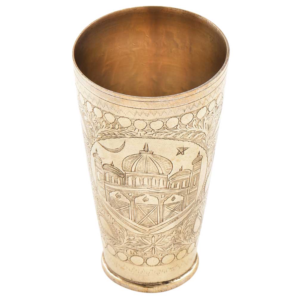 Old Brass Engraved Lassi Glass
