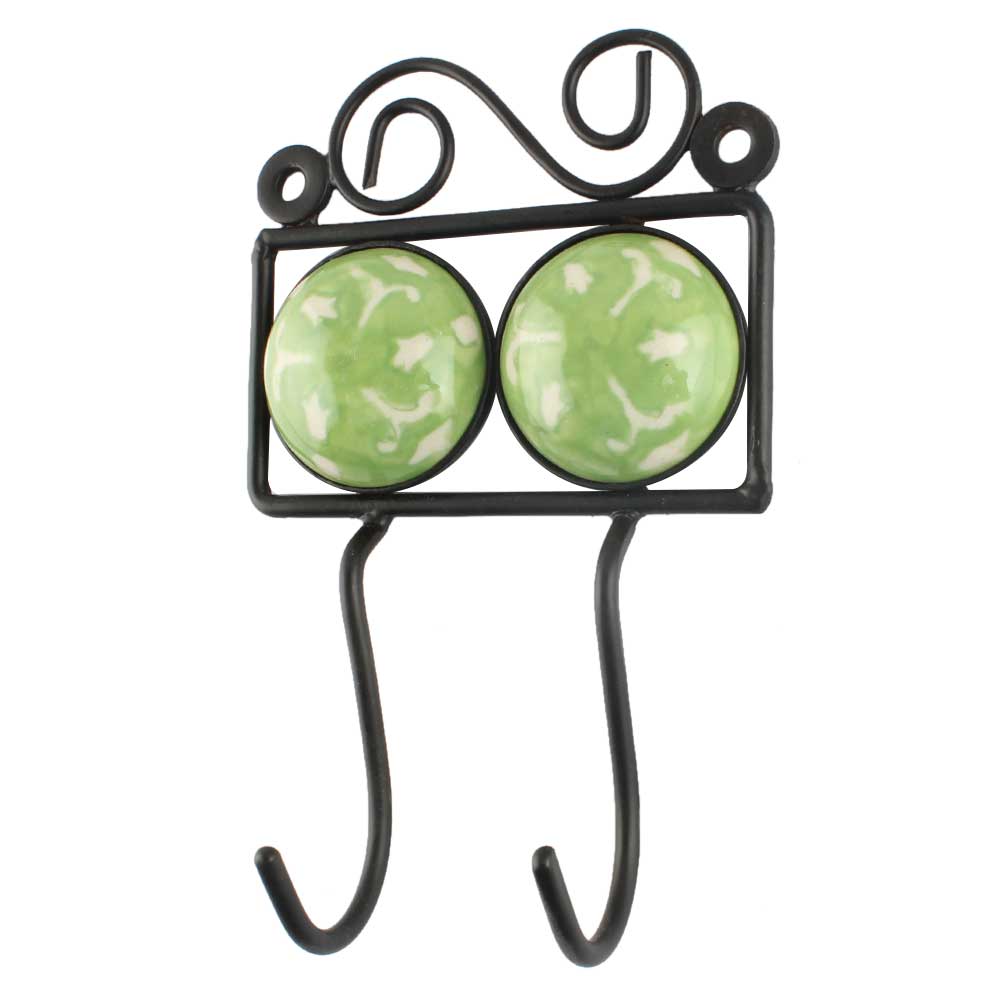 Lime Green Ceramic Tile Hook