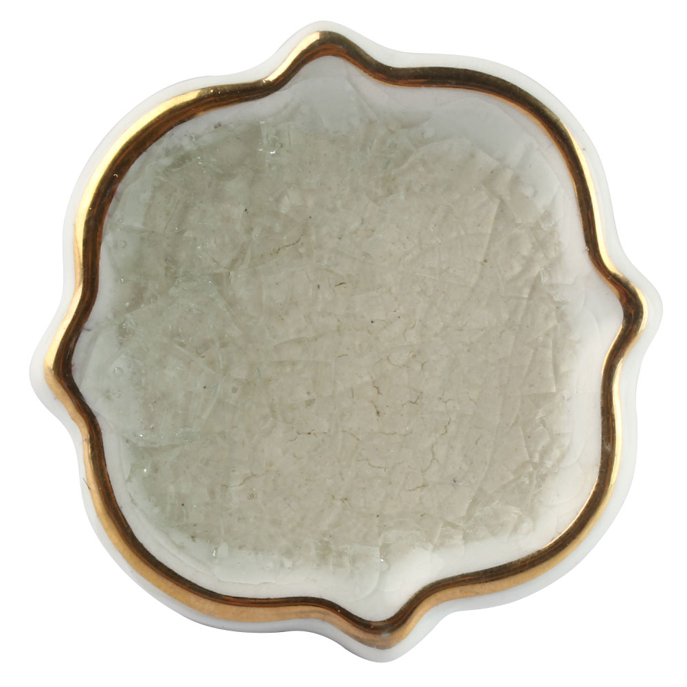 Cream Solid Gold Line Ceramic Dresser Knob Online