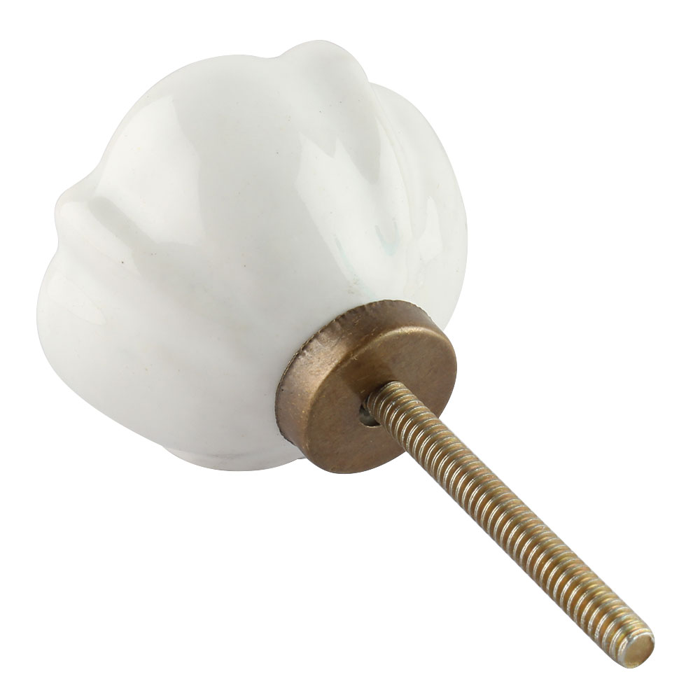 Cream Solid Gold Line Ceramic Dresser Knob Online
