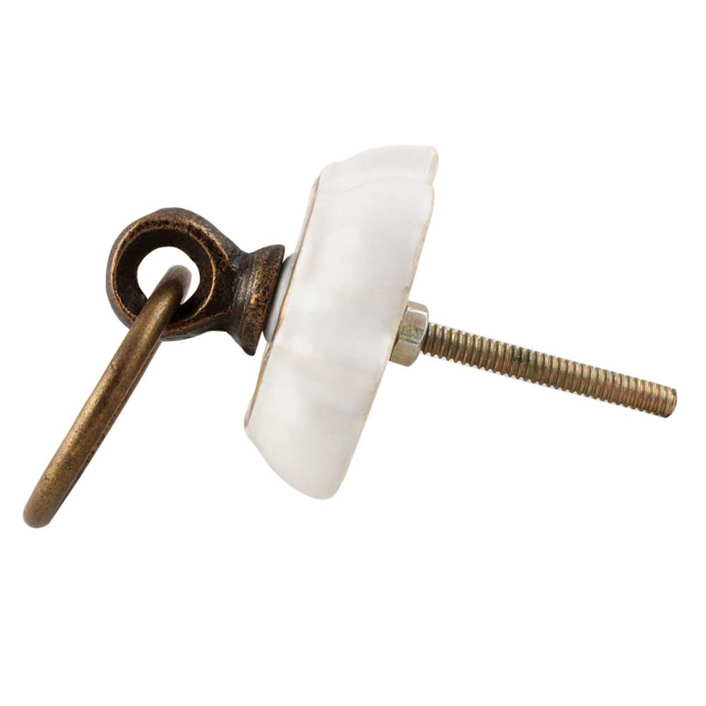 Grey Solid Gold Line Ceramic Cabinet Knobs