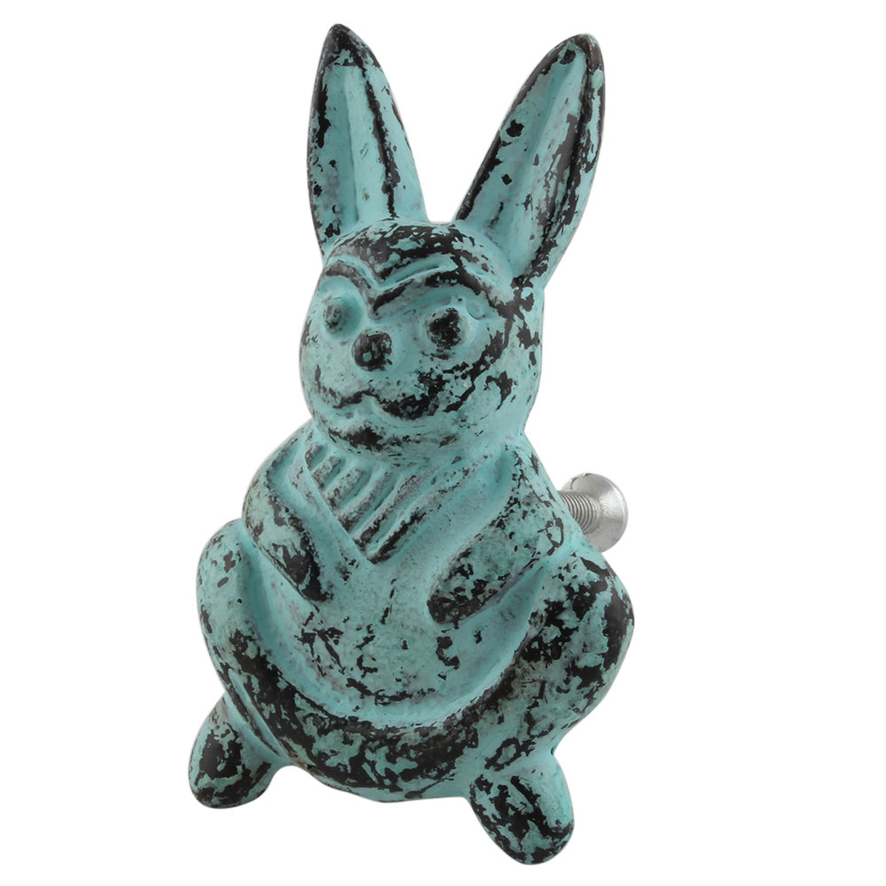 Antique Sage Green Rabbit Iron Dresser Knob