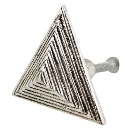 Triangular Pyramid Antique Silver Aluminium Cabinet Knob