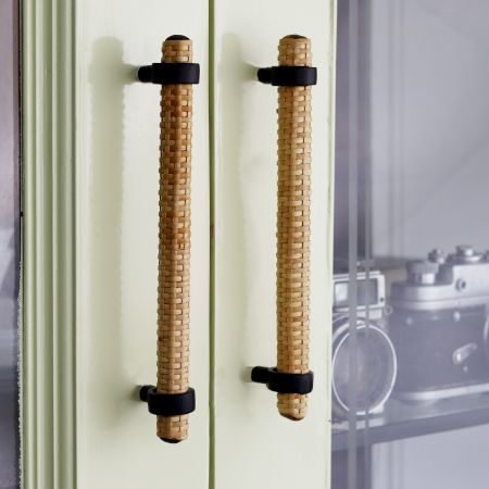 Adjustable Natural Round Rattan Drawer Handles (5 Inch)