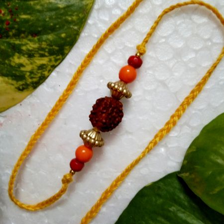 Traditional Rakhi with Wooden, Acrylic Beads