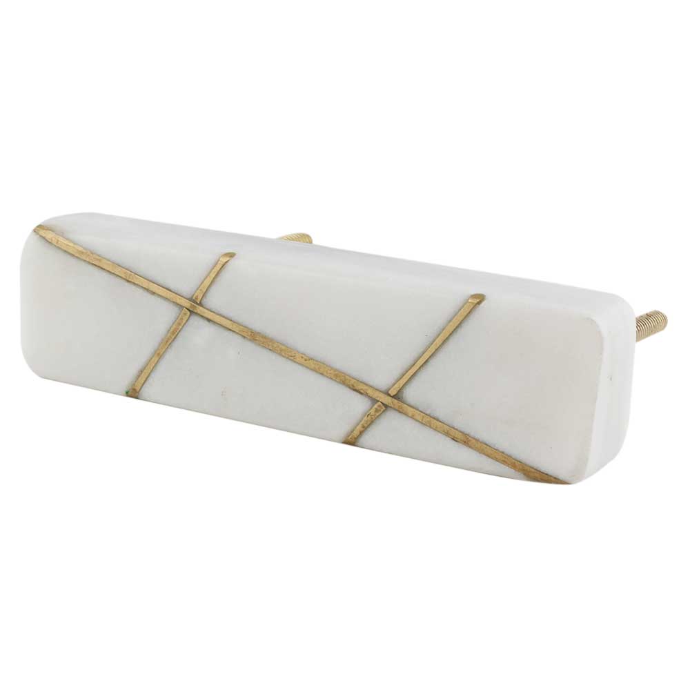 White Square Stone Gold Cross Handles