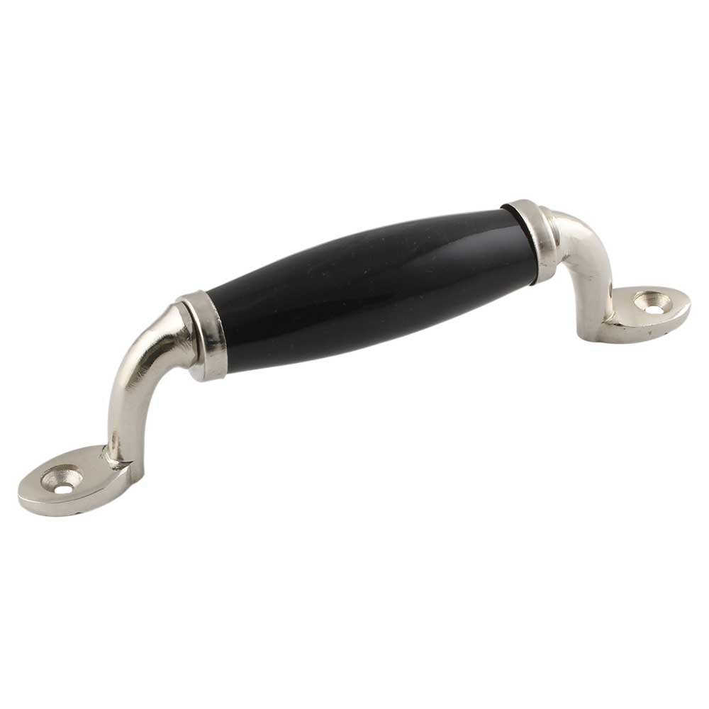 Black Small Ceramic Silver Door Handles