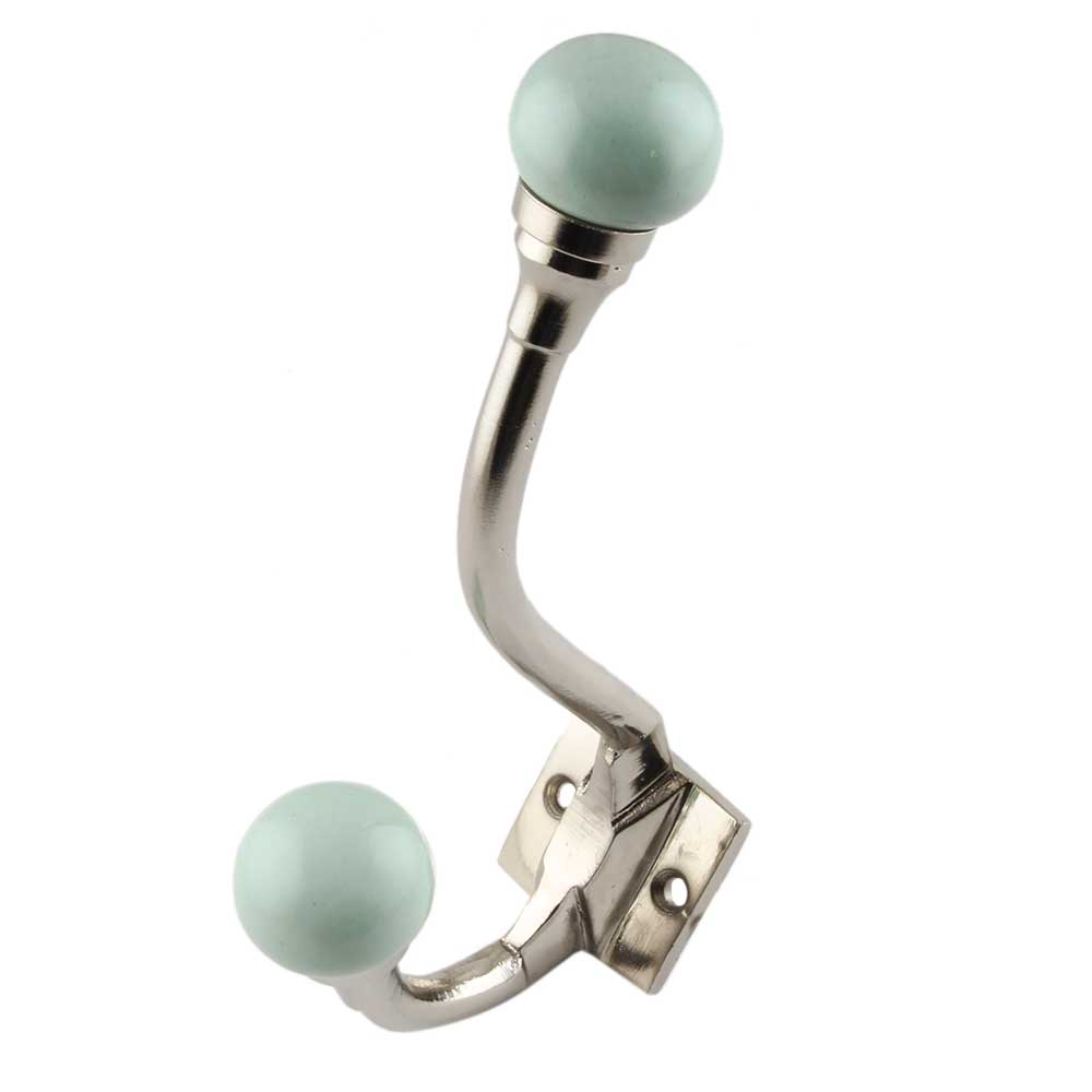 Sage Green Ceramic Iron Hooks