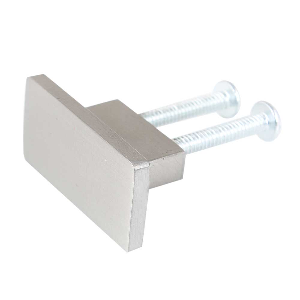 Silver Rectangle Brass Small Cabinet Knobs