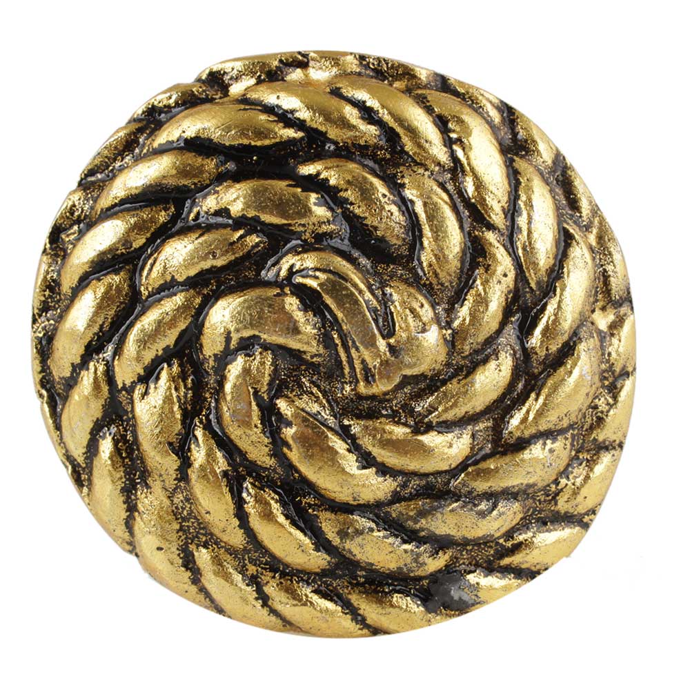 Round Rope Antique Golden Aluminium Cabinet Knob