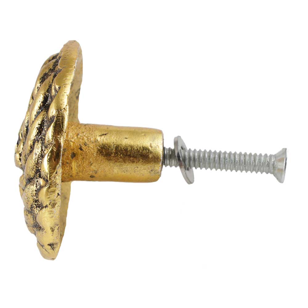 Round Rope Antique Golden Aluminium Cabinet Knob