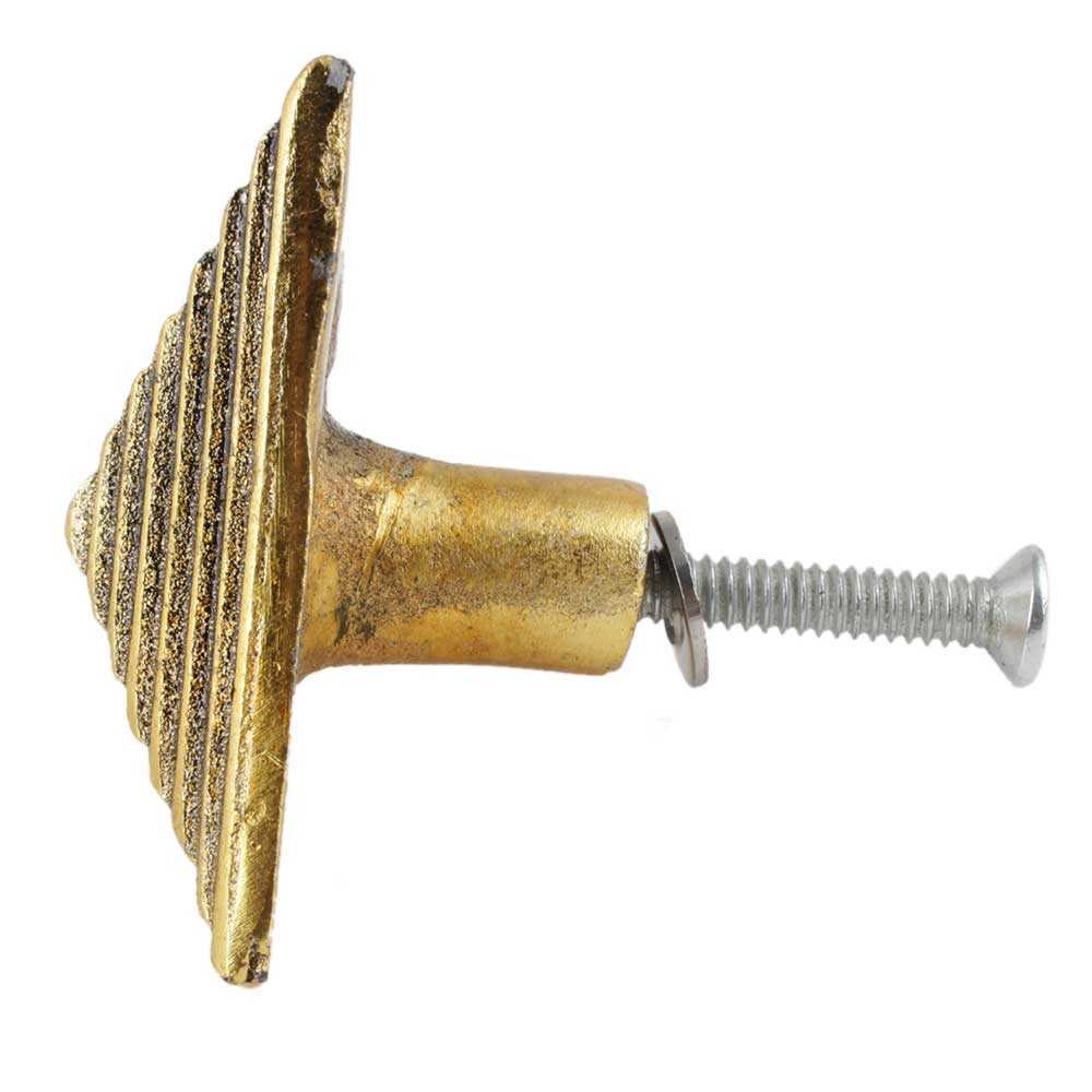Triangular Pyramid Antique Golden Aluminium Cabinet Knob