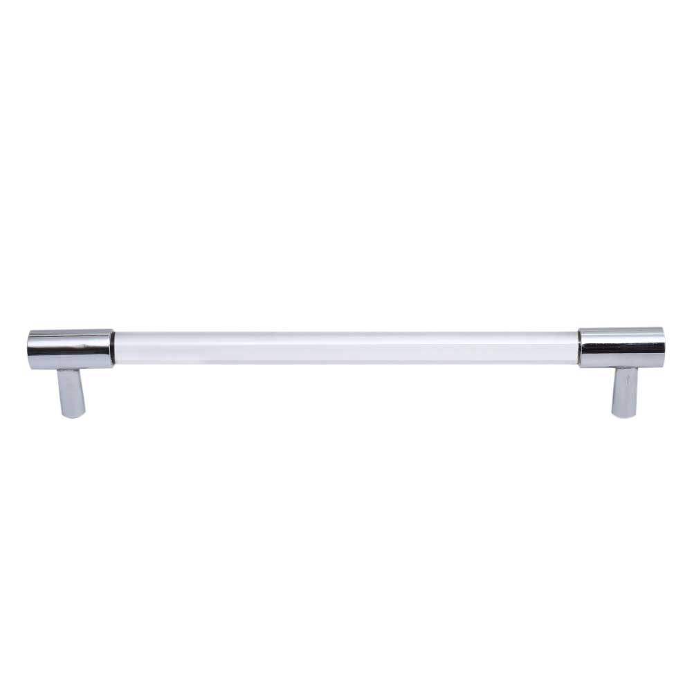 Clear Silver Large Cylinder Glass Door Handles
