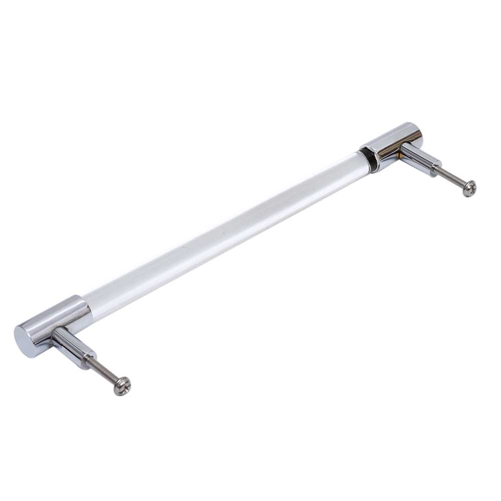 Clear Silver Large Cylinder Glass Door Handles