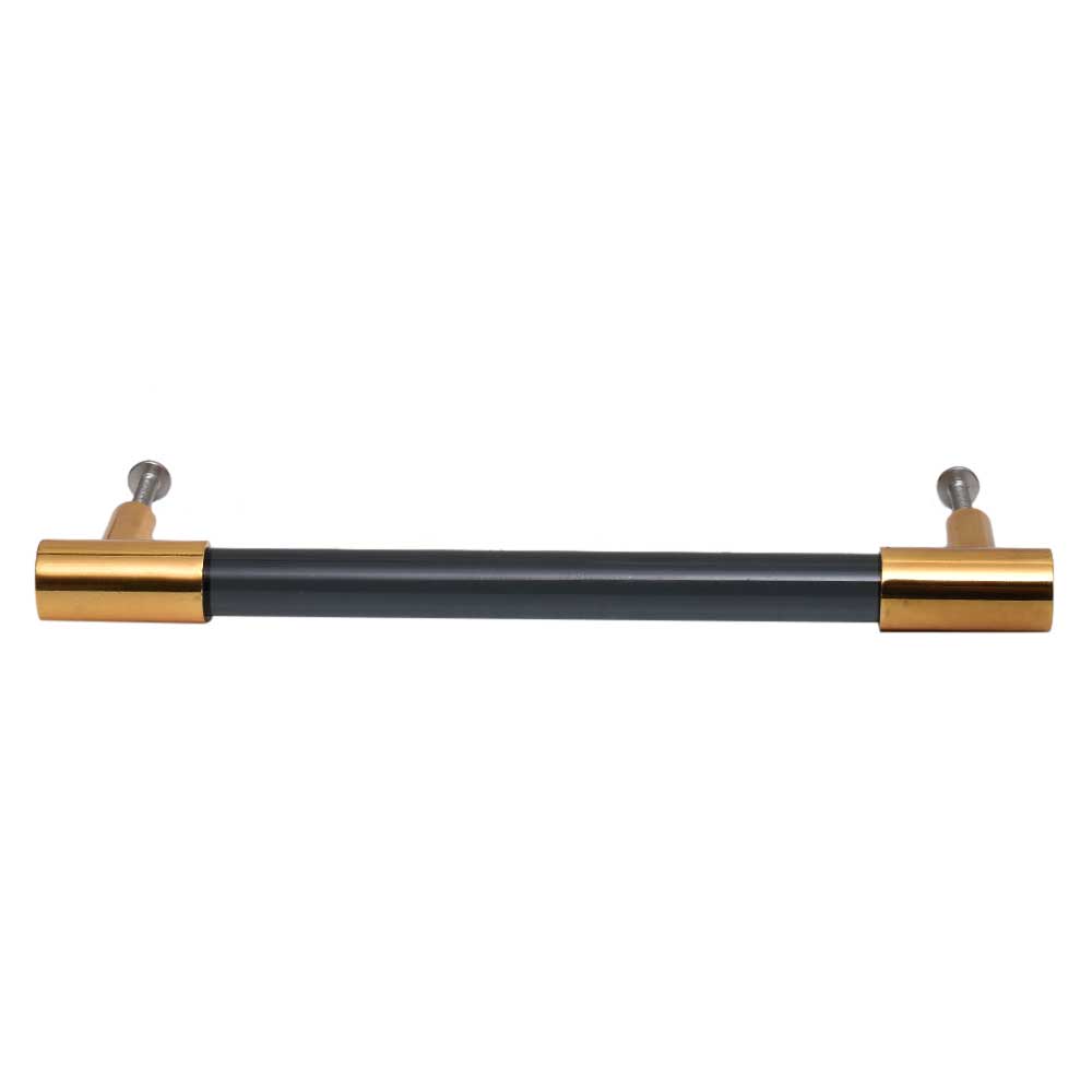 Black Golden Medium Cylinder Glass Door Handles
