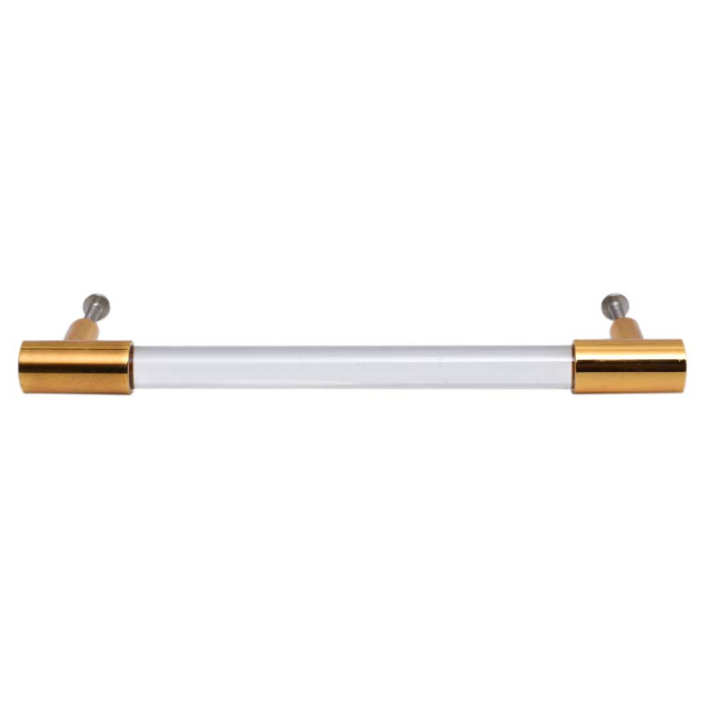 Clear Golden Medium Cylinder Glass Door Handles