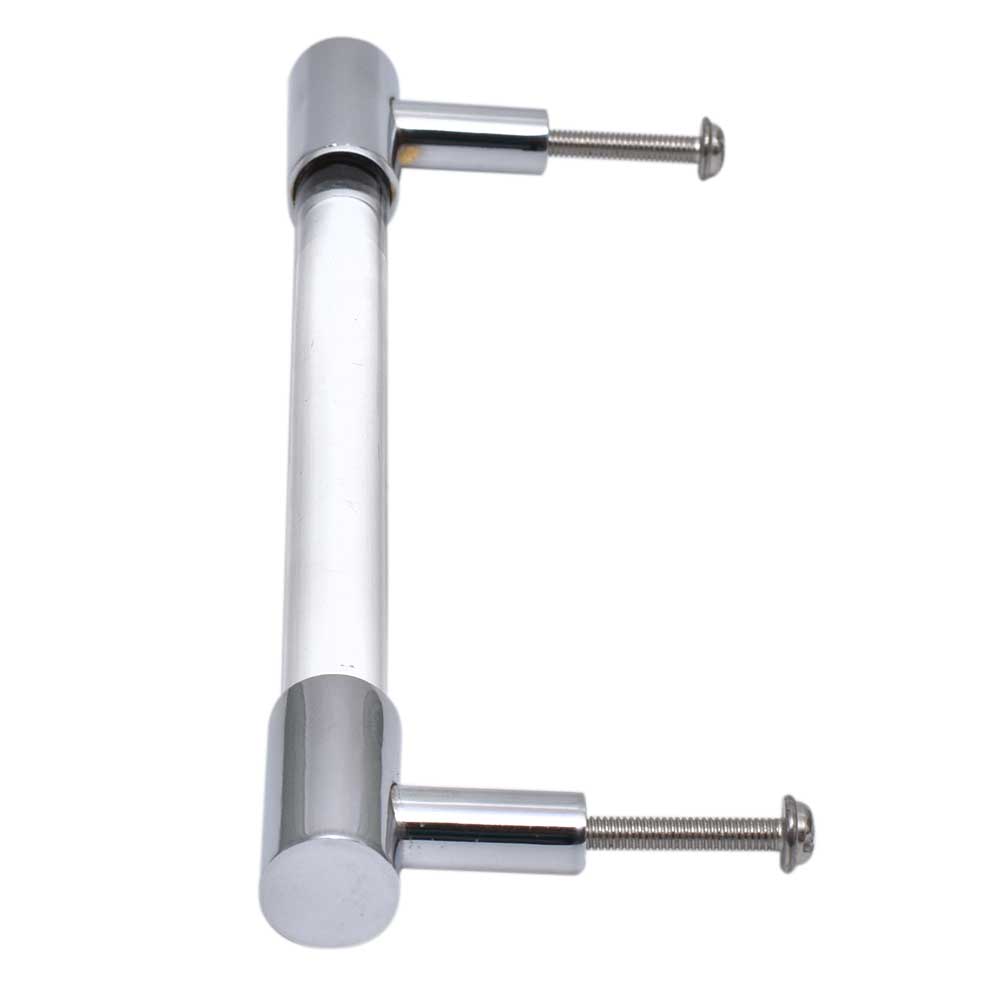 Clear Silver Medium Cylinder Glass Door Handles