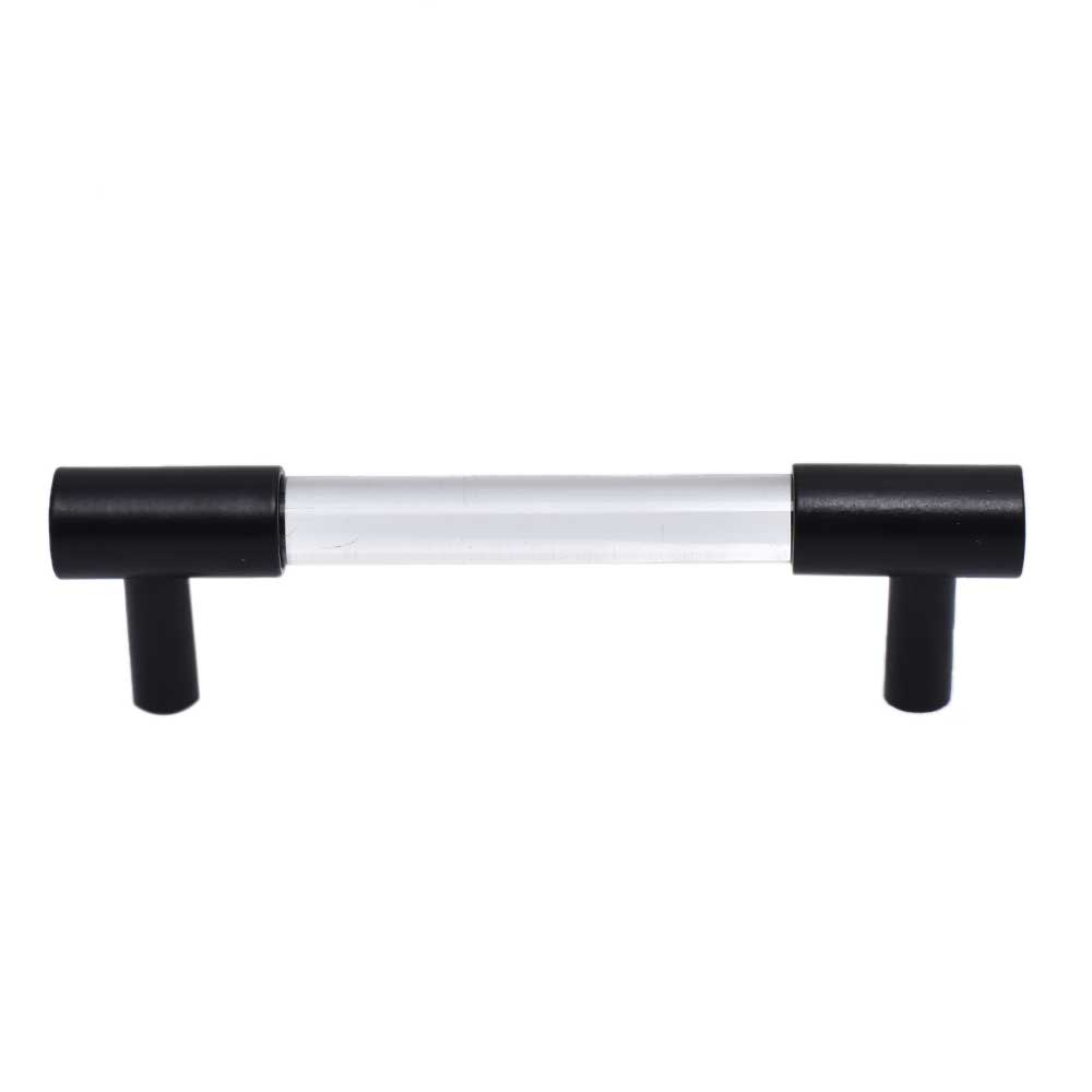 Clear Black Small Cylinder Glass Door Handles