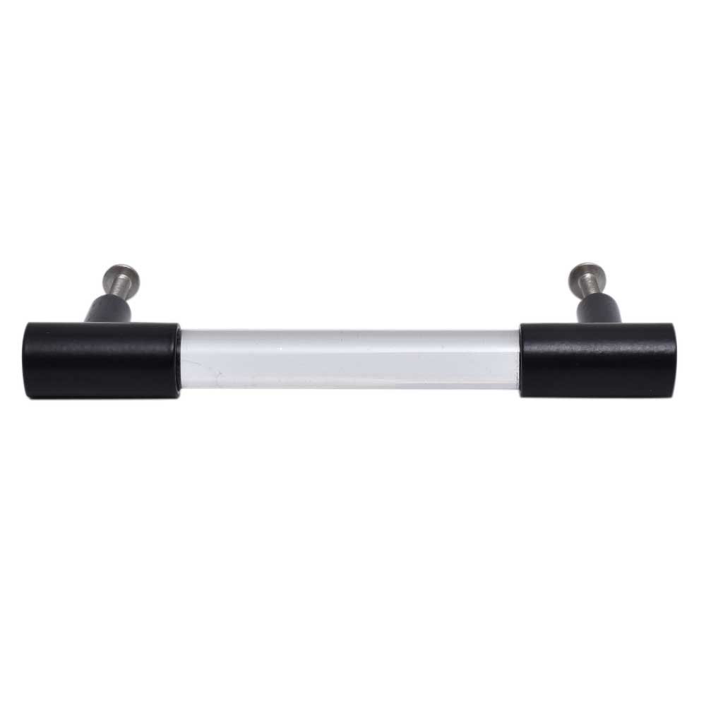 Clear Black Small Cylinder Glass Door Handles