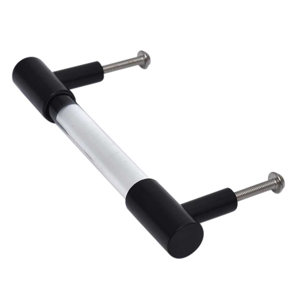 Clear Black Small Cylinder Glass Door Handles
