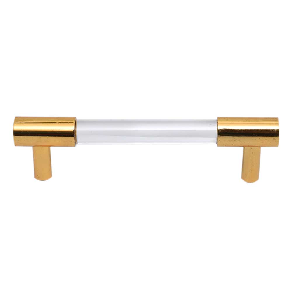 Clear Golden Small Cylinder Glass Door Handles